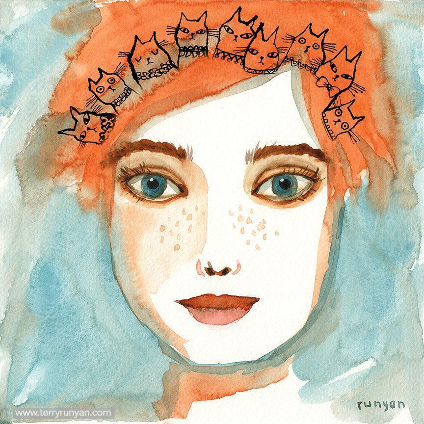 Ginger Freckles & Cat! – Terry Runyan Creative