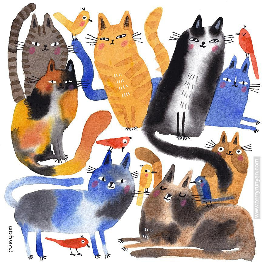 Random Cat & Birds! – Terry Runyan Creative