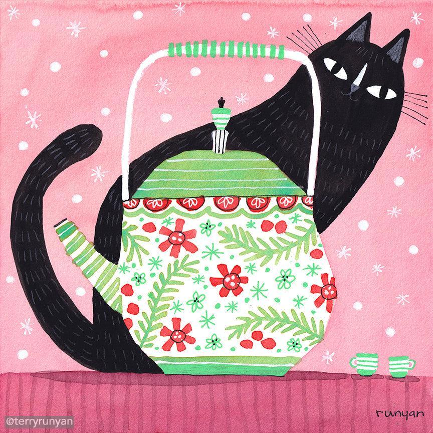 Holiday Tea Cat! Happy Hanukkah! – Terry Runyan Creative
